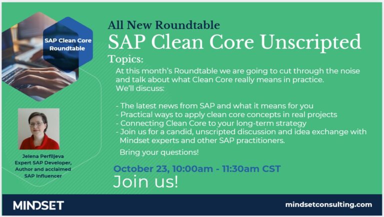 SAP Clean Core Roundtable - Mindset Consulting